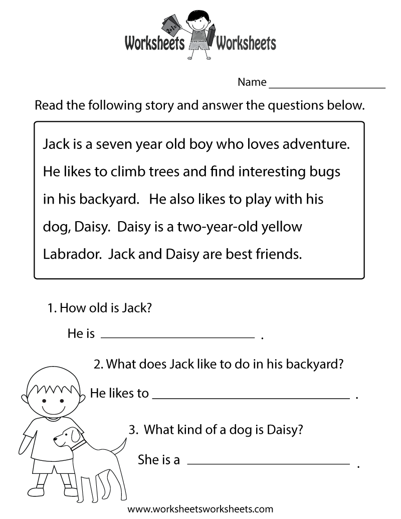 Reading Comprehension Printables Worksheets Reading Comprehension Printables Worksheets