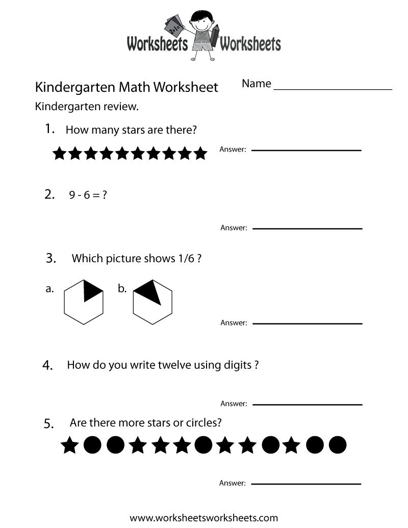 Kindergarten Math Review Worksheet Free Printable Educational Worksheet